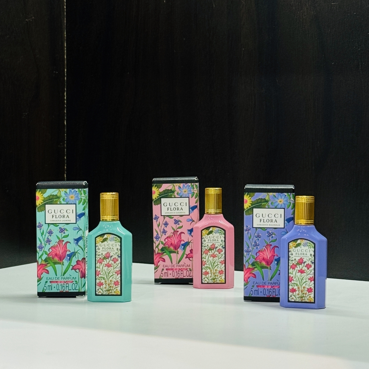 Set 3 Chai GUCCI Flora [Gardenia + Jasmine + Magnolia] EDP Mini 5ml
