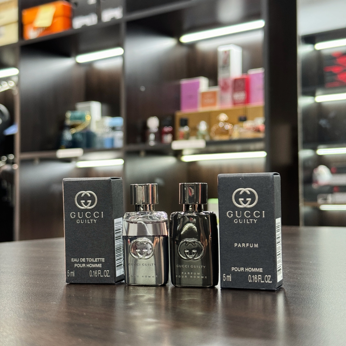 Set 2 chai Gucci Guilty (EDT + Parfum) Mini 5ml - Chấm